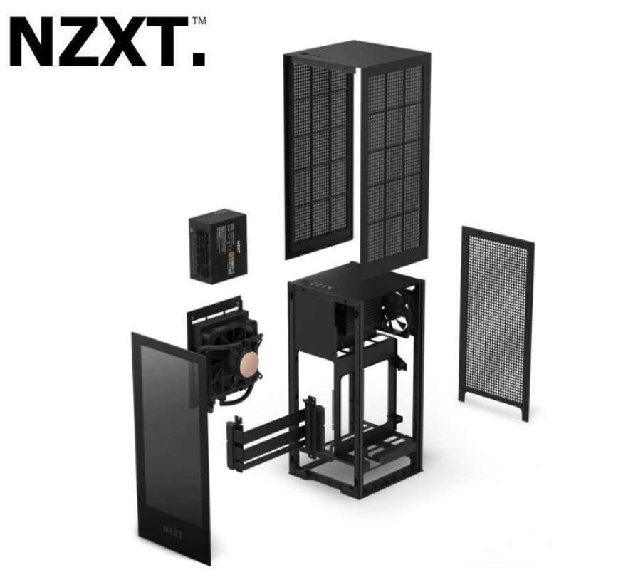 Jual Nzxt H1 V2 Black Mini Itx Case With Psu , Aio Cooler , Vga Riser ...