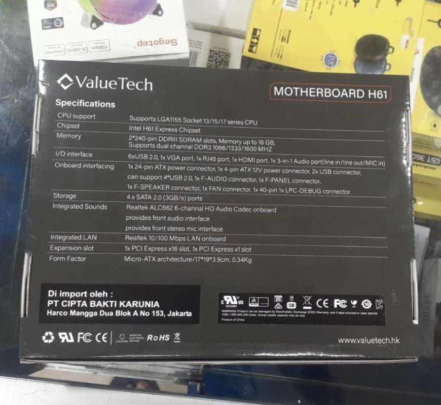 Jual Valuetech H61 Lga 1155 Ddr3 Intel Motherboard Micro Atx Di Seller Tf Com - Mangga Dua ...