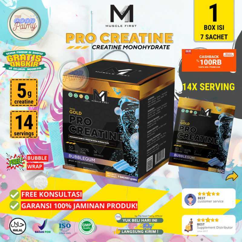 Promo M1 PRO CREATINE 1 BOX ISI 7 Sachet 70 gr MUSCLE FIRST KEMASAN ...