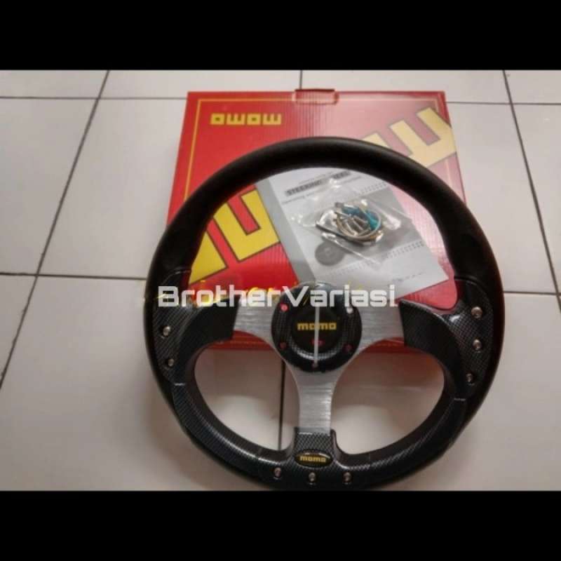 Jual Stir Racing Momo Ukuran 13 Inchi Setir Mobil Hitam Kombinasi Di ...