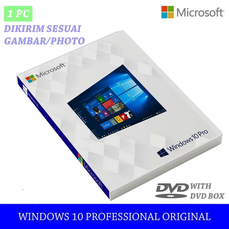 Jual Microsoft Windows 10 Pro Professional Original Lisensi Key + DVD Box Bonus 50 Software Full ...