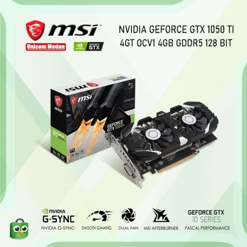 Jual MSI GTX1050TI 4GB DDR5 128BIT DUAL FAN VGA CARD NVIDIA di Seller ...