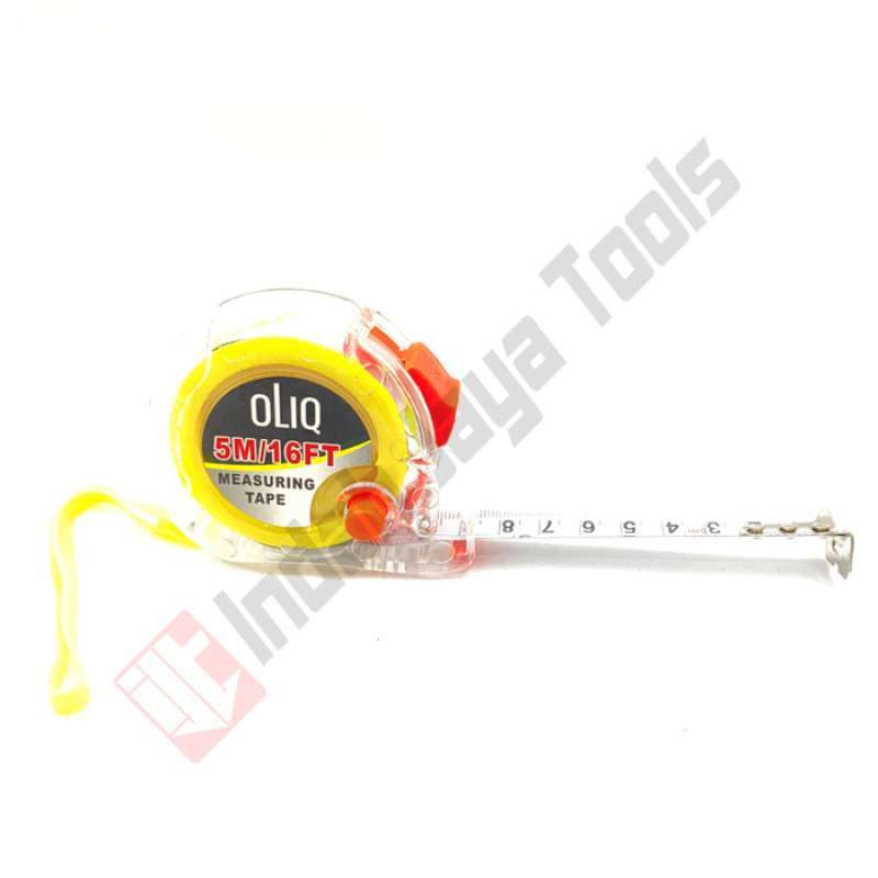 Jual OLIQ Rol Meter Meteran 5 Meter Transparan - Measuring Tape di ...