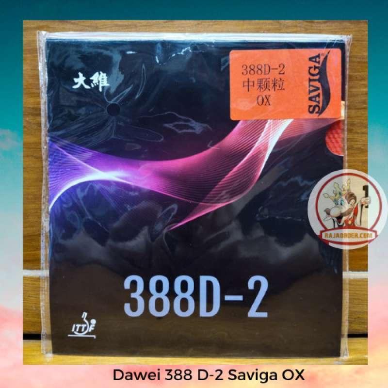 Promo Dawei 388 D-2 Saviga OX - Karet Bintik Bertahan Panjang Long Pips 388D - Hitam - Hitam ...