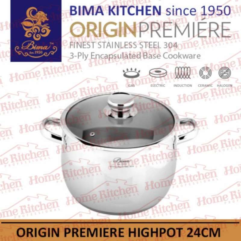 Promo Panci Bima Origin Premiere High Pot Panci Tinggi SUS304 24cm ...