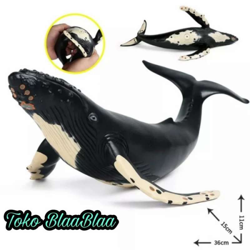 Jual Mainan Ikan Paus Karet Hitam Bungkuk Figure Whale Di Seller Toy ...