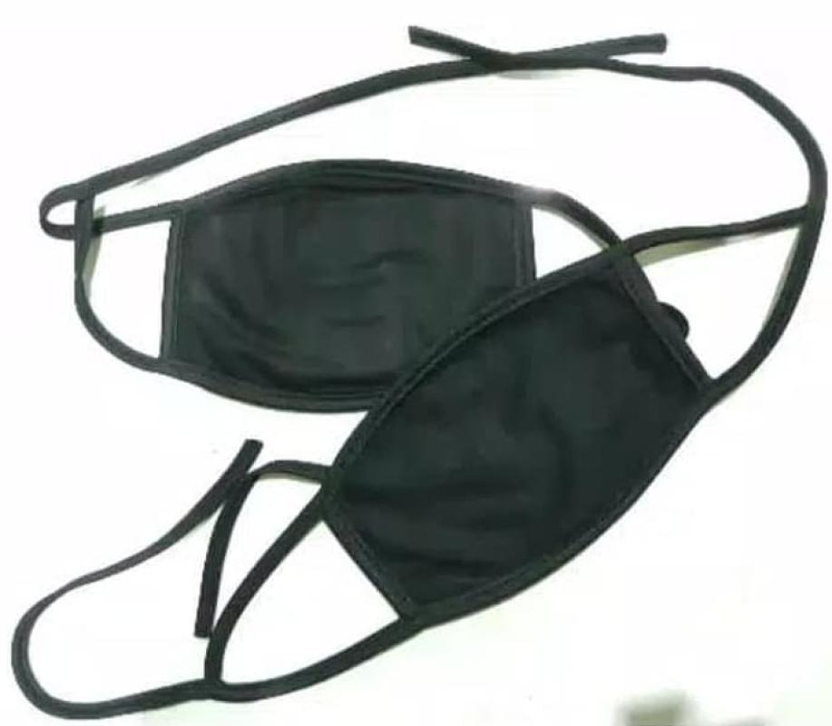 Jual RECYCLEPINSHOP Masker kain pelindung mulut dan hidung polos hitam ...