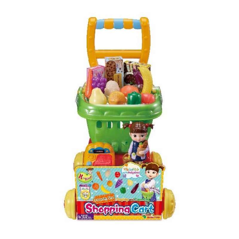 Jual Kongsuni Shopping Cart Singing Counting Trolley mainan supermarket ...