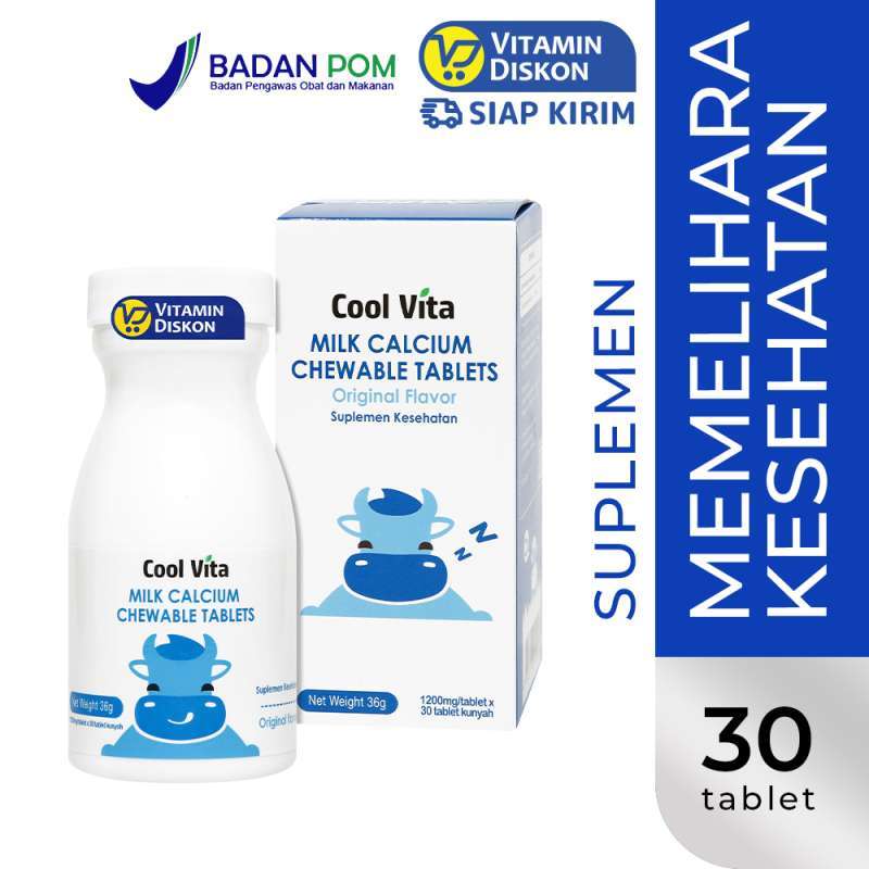 Jual Cool Vita Milk Calcium Chewable Original Flavor Isi 30 Tablet Di ...