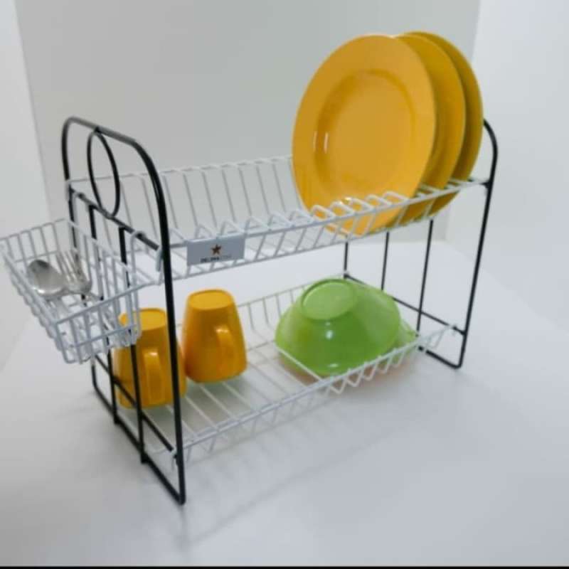 Jual rak piring meja florence/rak piring dapur kawat besi lapis di ...