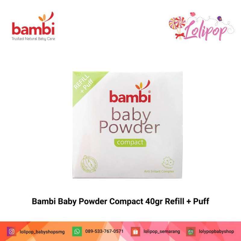 Jual Bambi Baby Powder Compact / Refill + Puff 40Gr di Seller ...