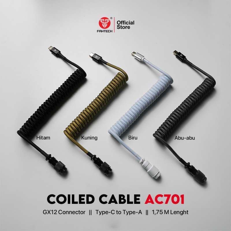 Promo Fantech Coiled Cable Type C Aviator AC701 Kabel Keyboard ...