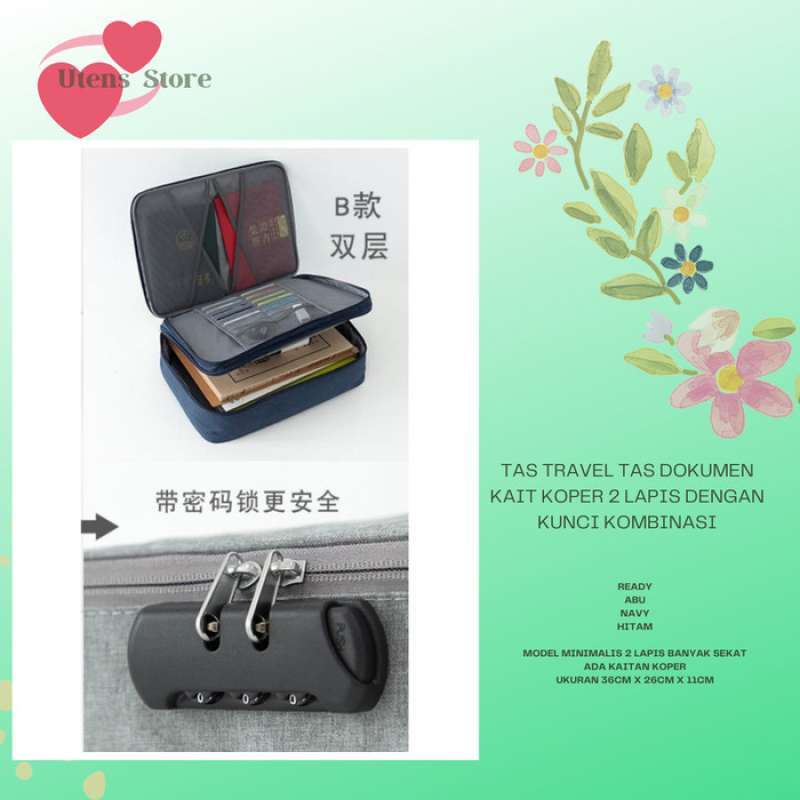 Jual Tas Travel Tas Dokumen Kait Koper Simpan Berkas Paspor Security ...