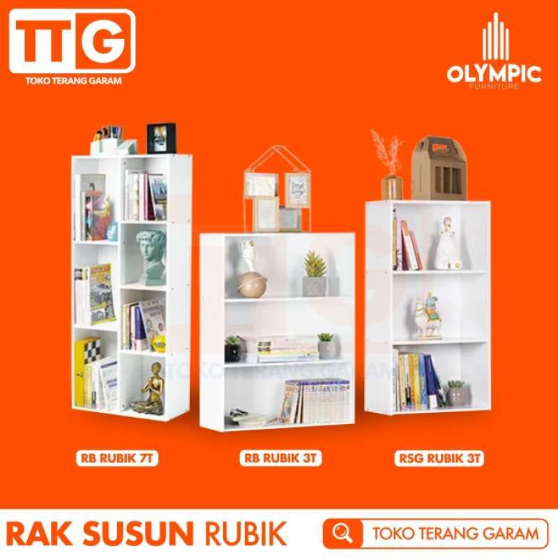 Promo Olympic Rak Buku Susun Serbaguna Minimalis Kotak Putih Rubik - Multicolor Diskon 1% di ...