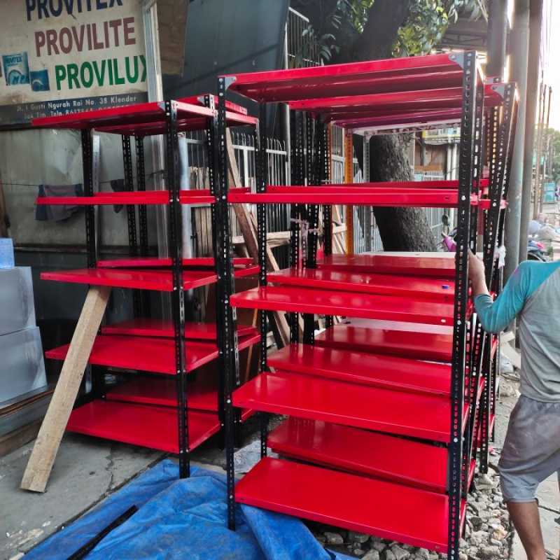 Promo Rak Besi Siku Lubang 30X100X200 - Biru Diskon 15% di Seller Honey ...