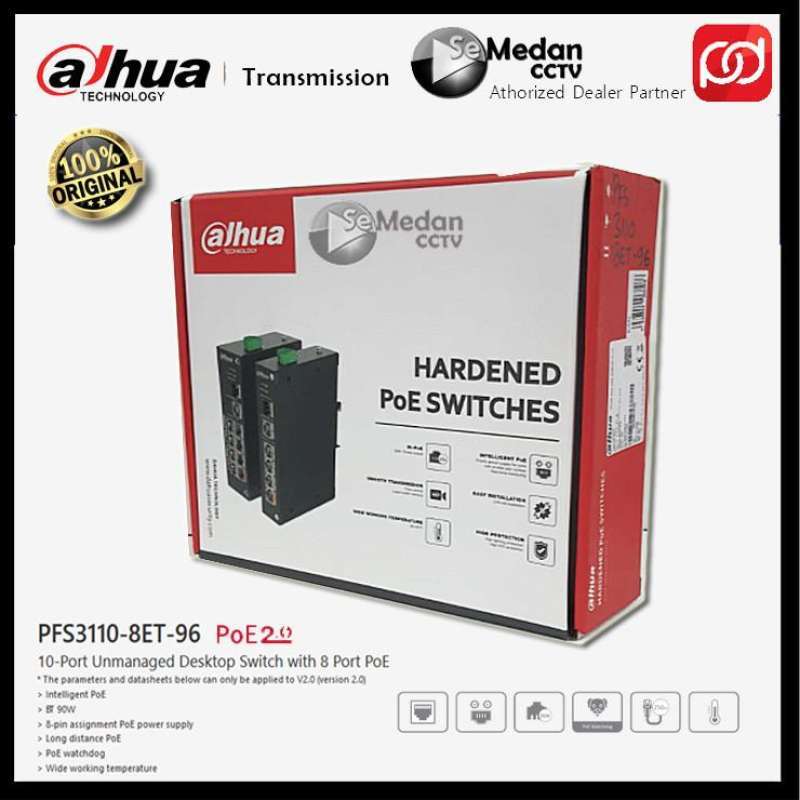 Jual 8 PORT PoE SWITCH PFS3110-8ET-96 L2 Semi Industrial Hardened SFP ...