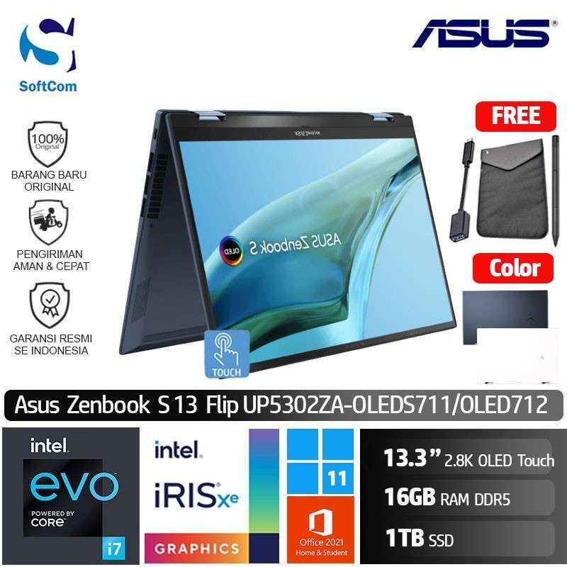 Promo Asus Zenbook S13 Flip Up5302za Oleds711 Oleds712 Laptop 2 In 1 ...