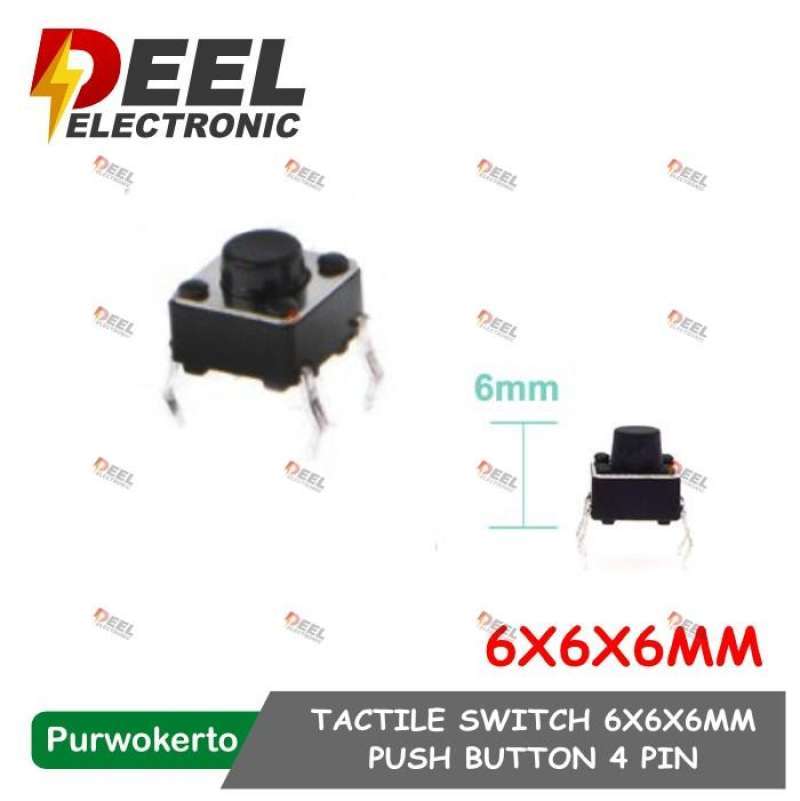 Jual TACTILE SWITCH 6X6X6MM PUSH BUTTON 6X6X6 4 PIN MICRO SWITCH ...