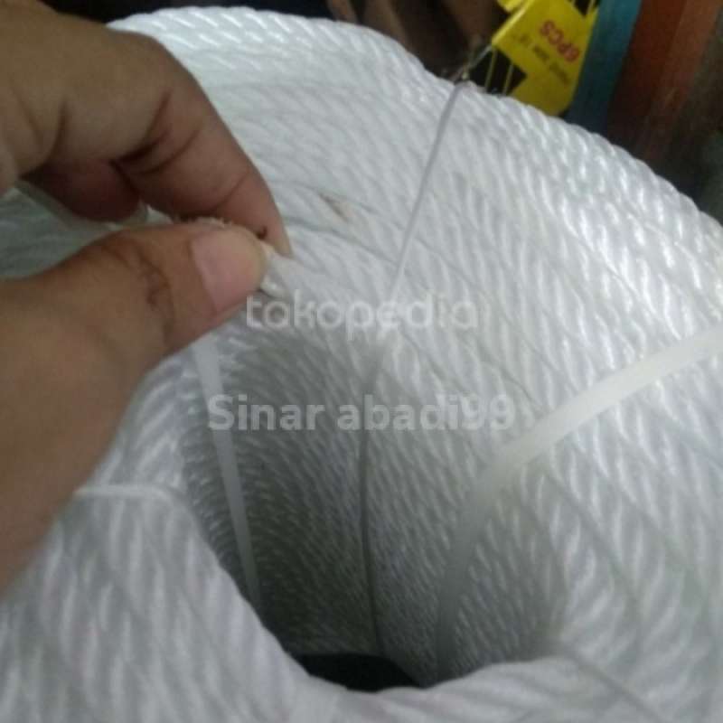 Jual Tali Tambang Nilon Plastik Putih 5mm 1roll (-+200m) Di Seller Axie ...