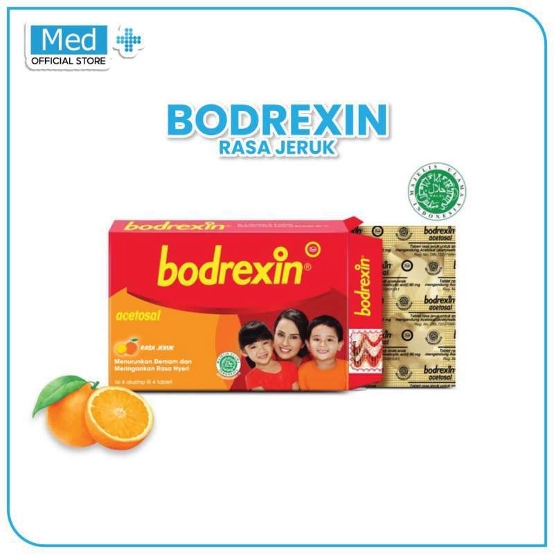 Jual Med+ Bodrexin Anak Rasa Jeruk 1 Box isi 4 Strip @ 4 Tablet / Demam ...