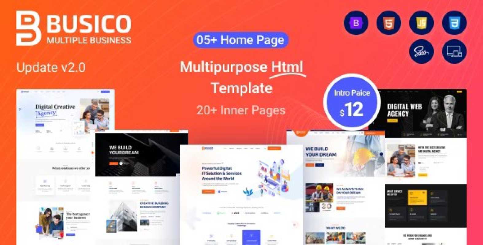 Jual Busico - Premium Bootstrap Multipurpose Html Template Di Seller ...