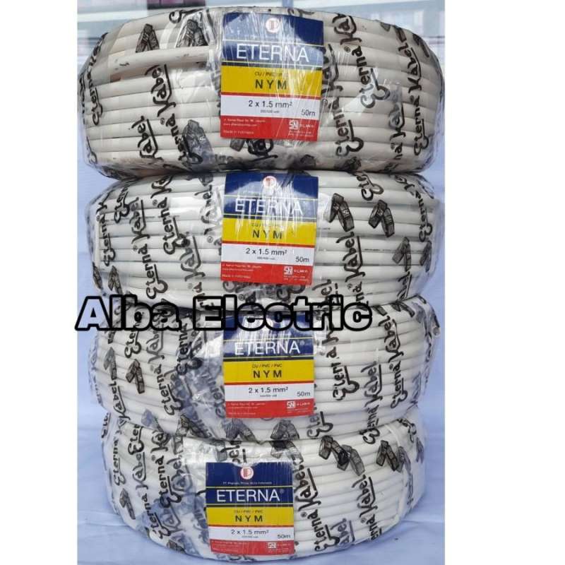 Jual Kabel Eterna 2x1,5 / 2x1.5 Kawat 50 Meter NYM 1 roll Tembaga di Seller Albasia Electric ...