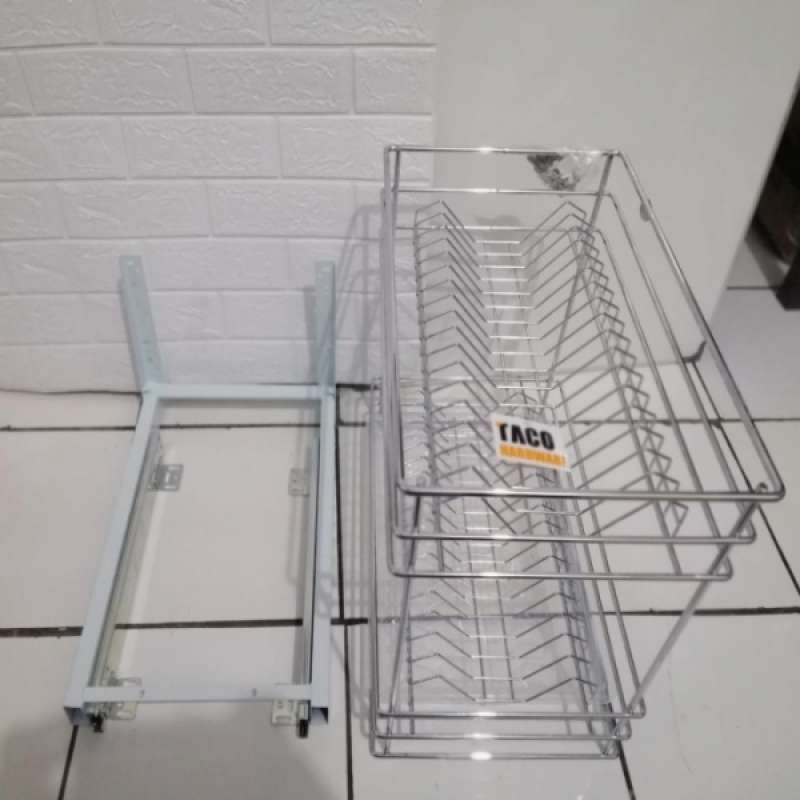Promo Rak Piring Botol Kitchen Set Bawah Tingkat 2 Hw 023 I Chrome ...