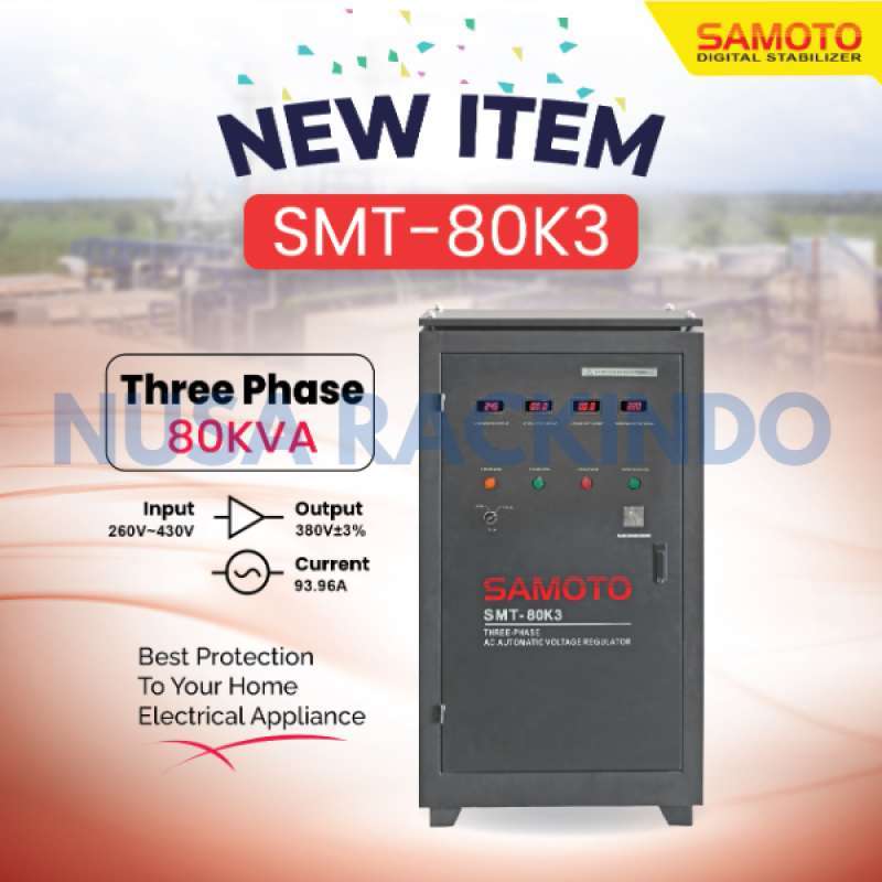 Jual STABILIZER SAMOTO SMT 80K3 - 80KVA 3PHASE - BANDUNG di Seller PT ...