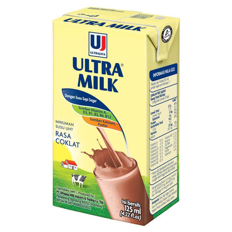 Promo Ultra Milk Coklat Susu Uht [125 Ml/ 40 Pcs/ Karton] Diskon 4% Di ...