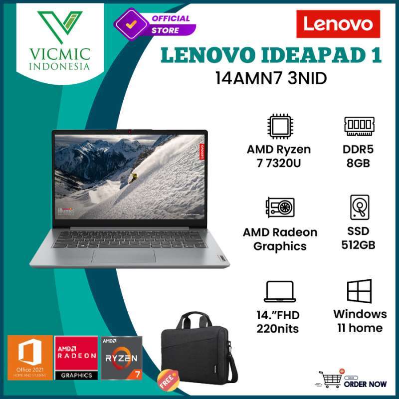 Jual Lenovo Ideapad 1 14amn7 3nid [amd R3-7320u 8gb/ 512gb Ssd/ Fhd ...