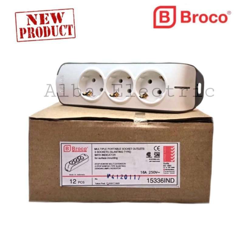 Jual Broco Stop Kontak Terminal Arde 3 / 4 / 5 / 6 Lubang Indikator ...