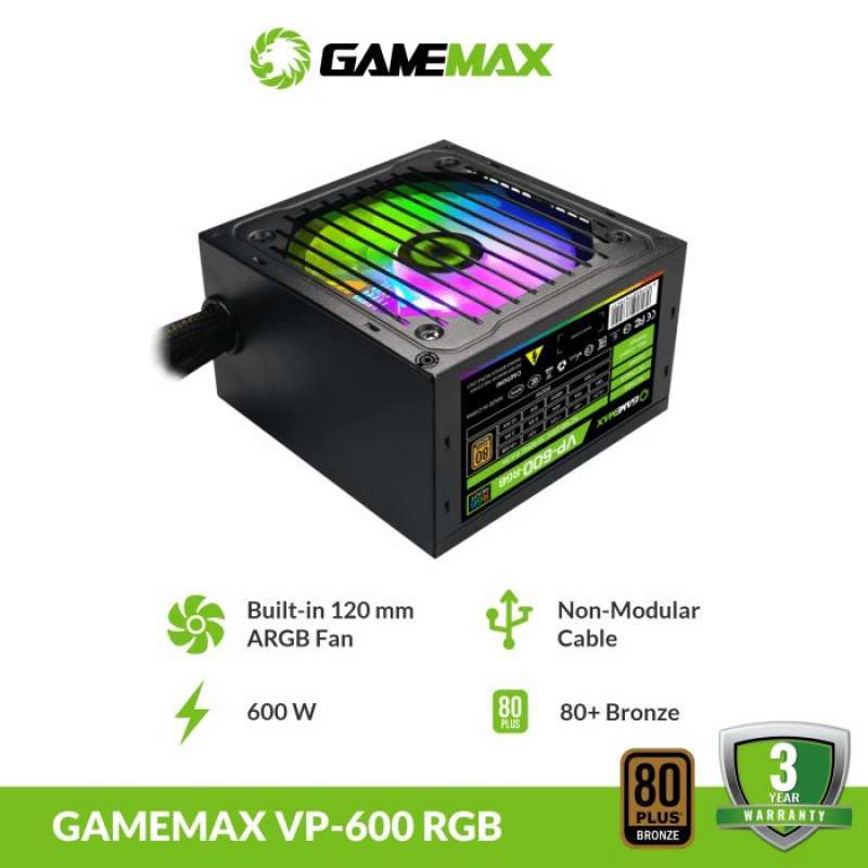 Promo Gamemax VP-600 RGB Value Performance Gaming Power Supply - Multivariasi Multicolor Diskon ...