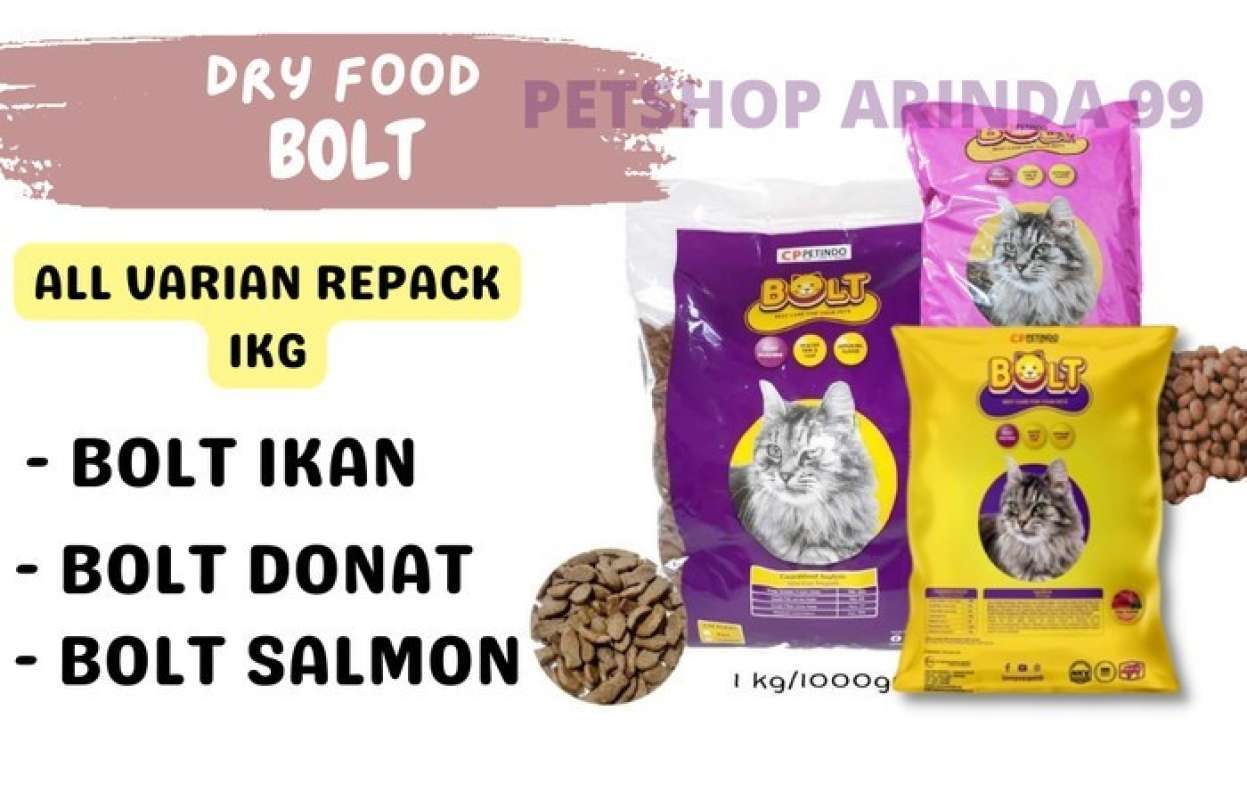 Jual Bolt 1kg Pakan Kucing Bolt (ikan, Donat, Salmon) - Salmon Di ...