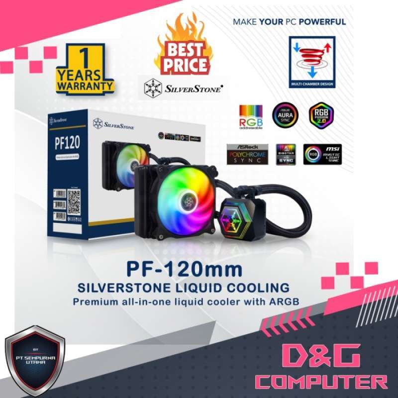 Promo Silverstone PF120-ARGB 120mm AIO Water Cooler - Multivariasi ...