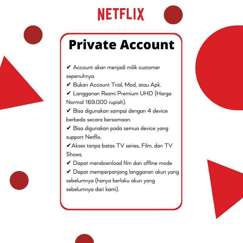 Jual Promo - Netflix Private Account [1 Bulan/resmi] (up To 4k ...