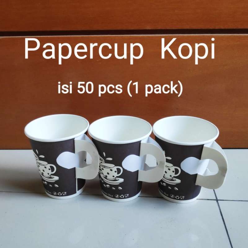 Promo PaperCup Kuping (isi 50pcs), Paper cup, Gelas Kertas, Gelas Kopi Diskon 41% di Seller ...