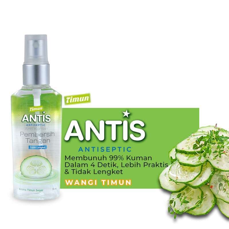 Jual Antis Spray Timun Antiseptic Anti Kuman Pembersih Tangan [55 mL ...