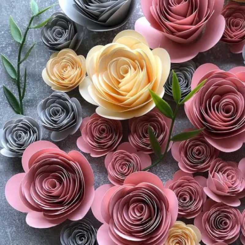 Jual Bunga Kertas Gulung + Unduhan Digital + solusi ibl + SVG, PNG, DXF ...