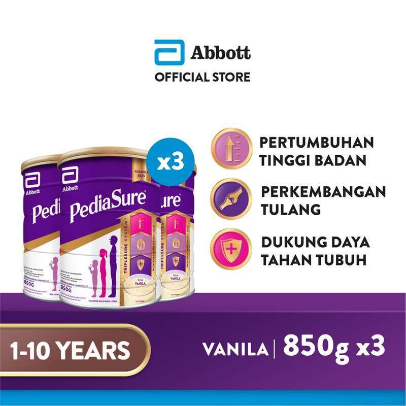 Jual Pediasure Vanila 850 G 1-10 Tahun Susu Formula Pertumbuhan Anak - Kids Formula - 3 Kaleng ...