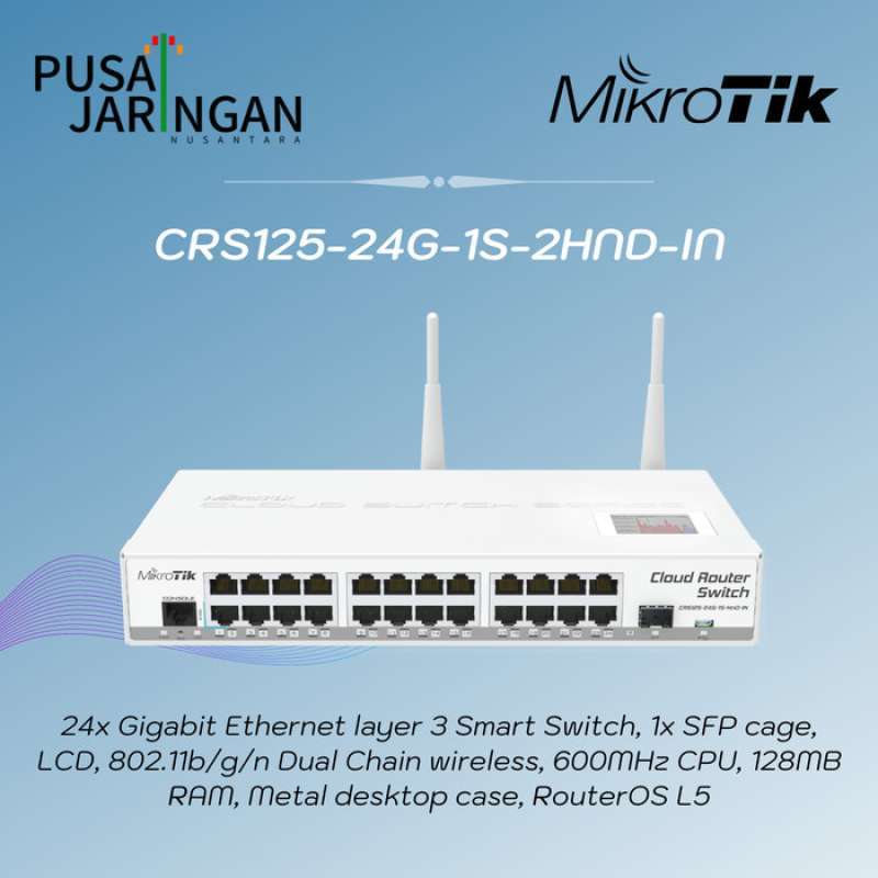 Promo Tanpa Merk Mikrotik CRS125-24G-1S-2HND-IN Cloud Router Switch Wireless 24p Gigab V Diskon ...