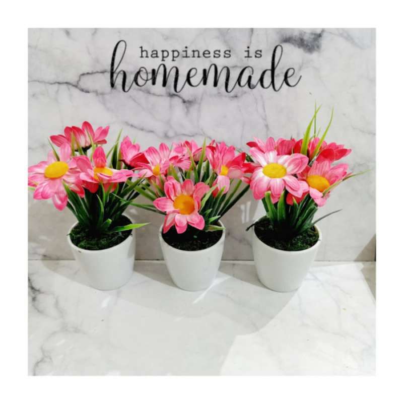 Jual Bunga plastik hias pot set bunga artificial tanaman hias di Seller ...