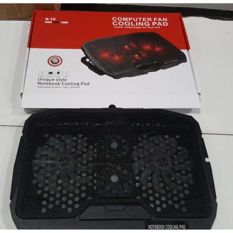 Promo Notebook Cooler S18 / Cooling Pad Laptop 4 Fan Super Kencang ...