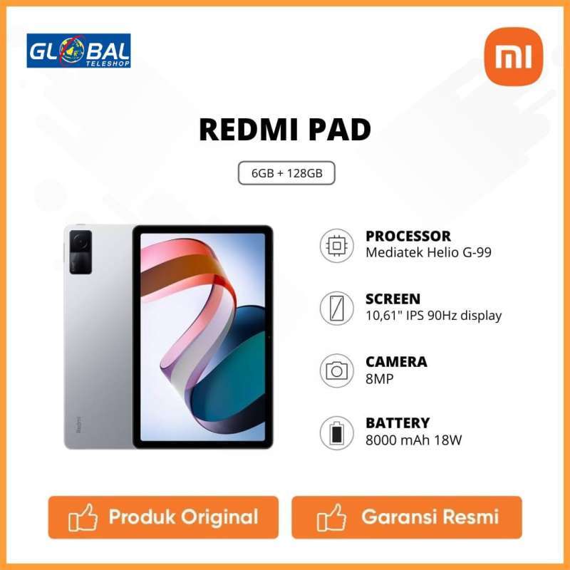Promo Xiaomi Redmi Pad [6/128GB] Garansi Resmi - Silver Diskon 1% di ...