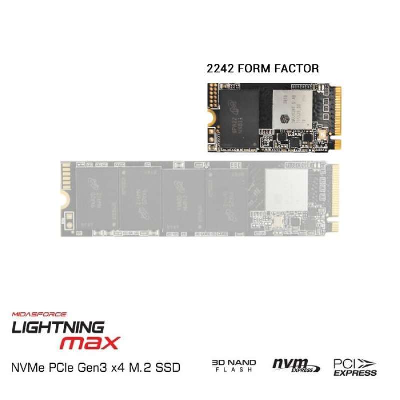 Promo NVME M.2 256GB 2242 MIDASFORCE LIGHTNING MAX SSD NVMe M.2 PCIe ...