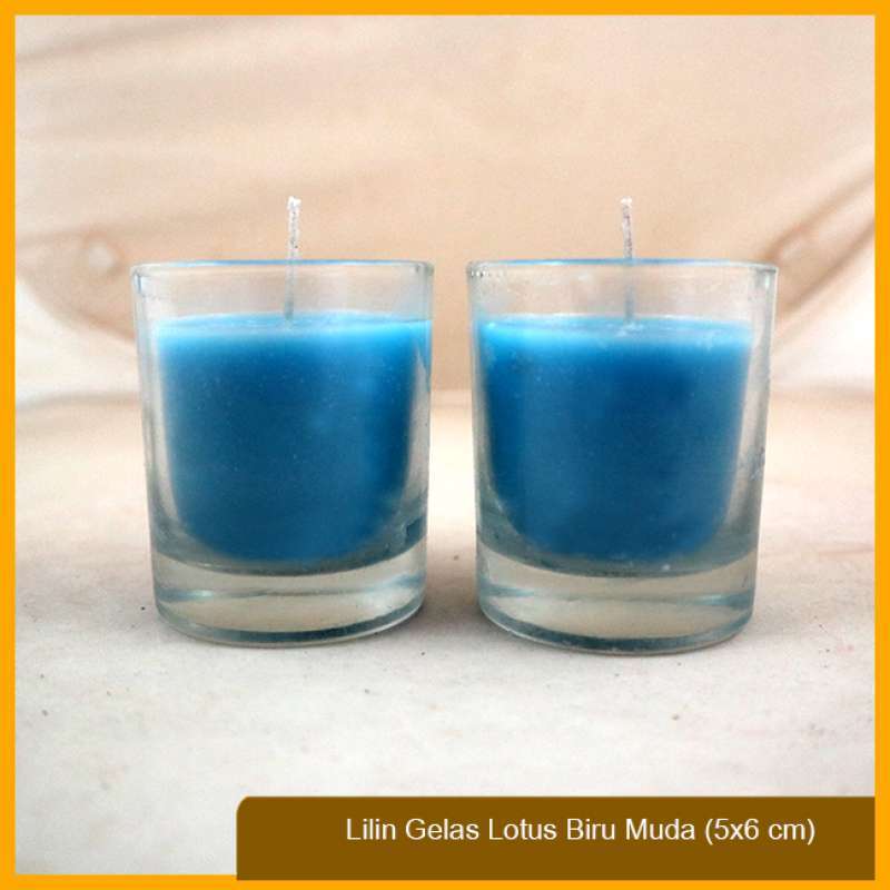 Jual Lilin Gelas Biru Stearin Wax Dekorasi Cafe Resto Hotel Spa ...