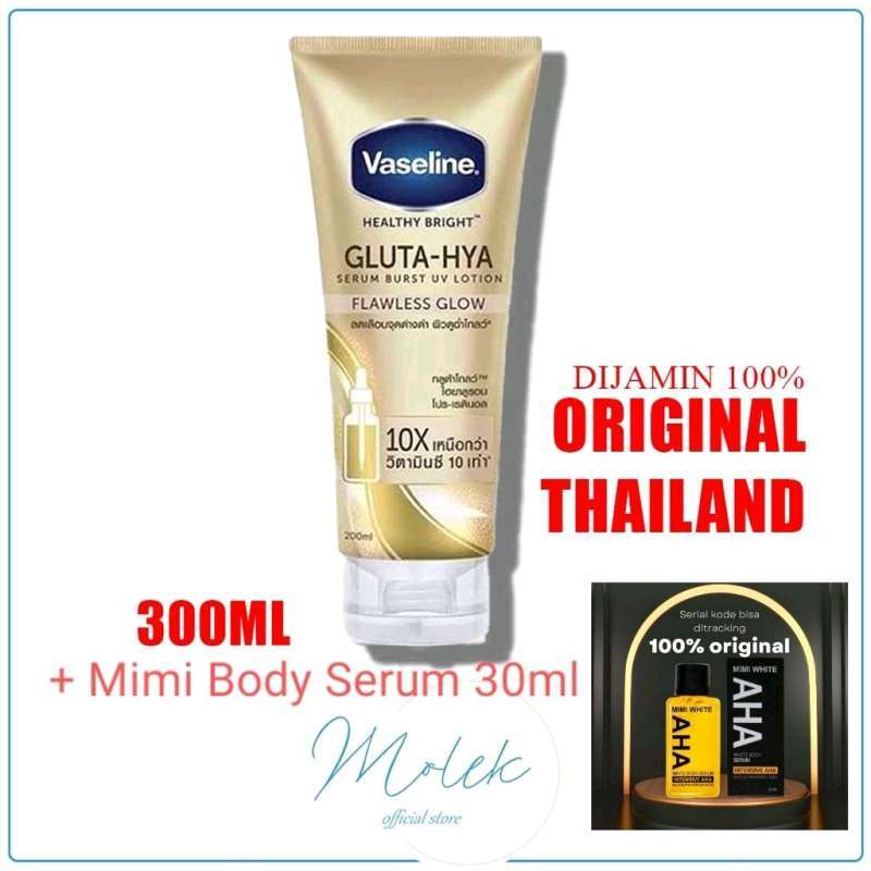 Jual Vaseline Gluta-hya 300 Ml + Mimi Body Serum 30ml - Flawless (gold) Di Seller Minang Kim ...