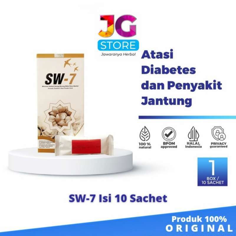 Jual SW7 Sarang Walet - 10 Sachet / Obat Diabetes / Obat Stroke / Obat ...