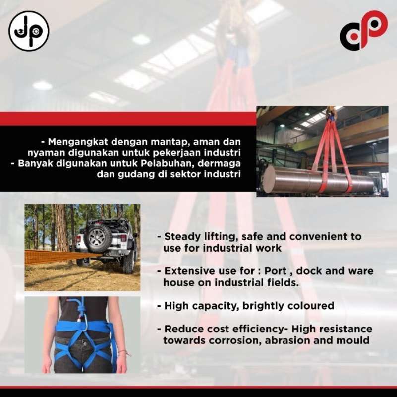 Jual Polyester Webbing Sling 1 Ton x 2 Meter | Tali Angkat di Seller ...