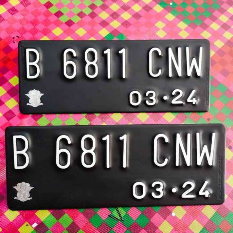 Jual Plat Nomor Motor model baut tanam font huruf 3mm harga sepasang ...