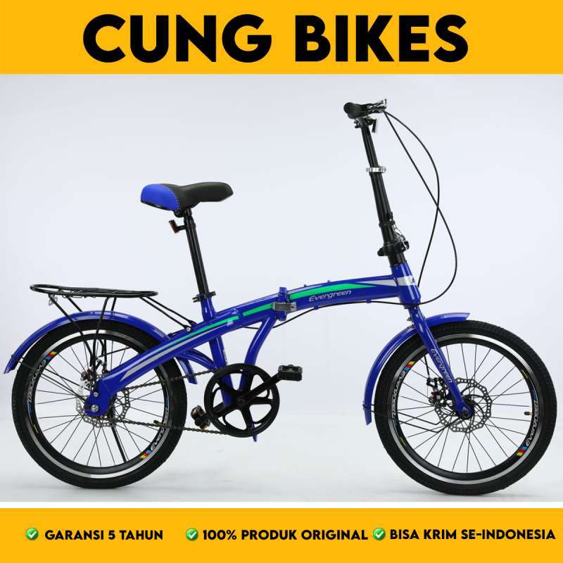 Promo Sepeda Lipat 20 Inch Evergreen Folding Bike Single Dan 7 Speed ...